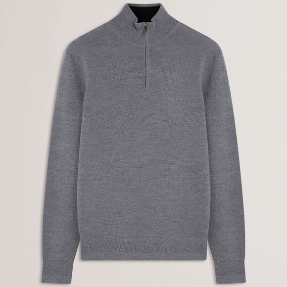Ted Baker | Sweaters | Ted Baker Limehas Mens Charcoal 4 Zip Pullover ...